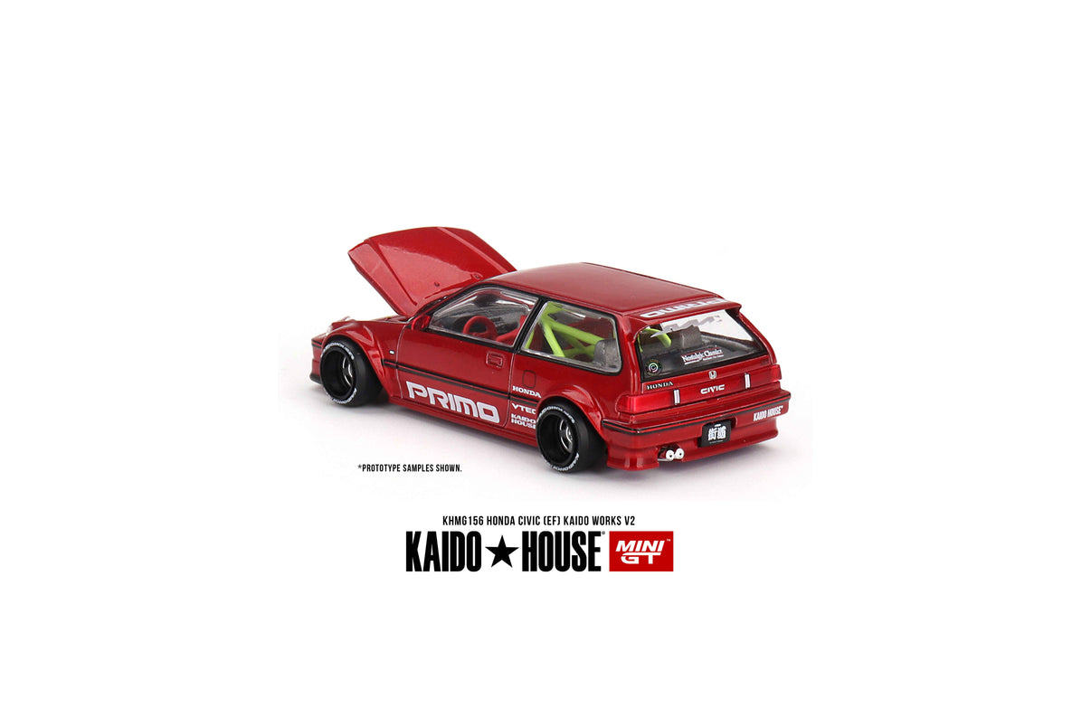 Honda Civic (EF) Kaido Works V2 - Candy Red #KHMG156 – Miniature ...