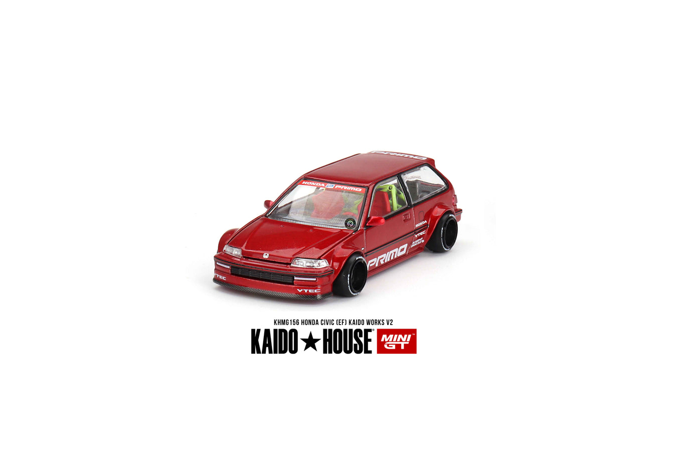 Honda Civic (EF) Kaido Works V2 - Candy Red #KHMG156 – Miniature ...