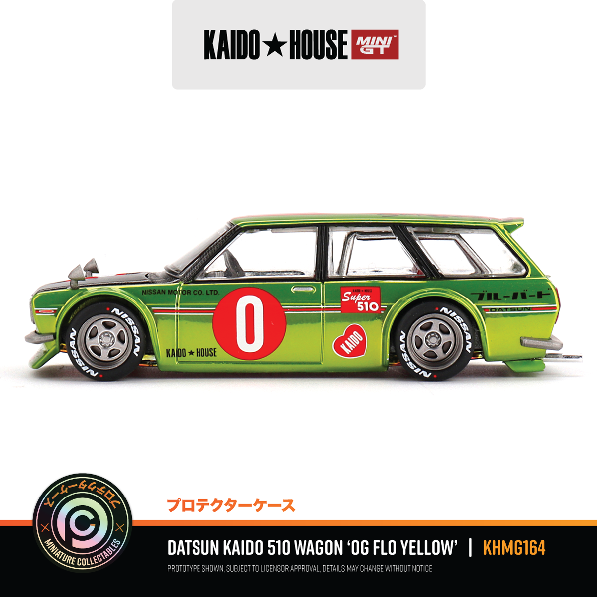 Datsun KAIDO 510 Wagon OG Flo Yellow #KHMG164 – Miniature Collectables